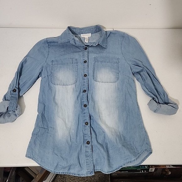 Full Tilt | Tops | Full Tilt Shirt Womens Small Blue Button Front 0 ...